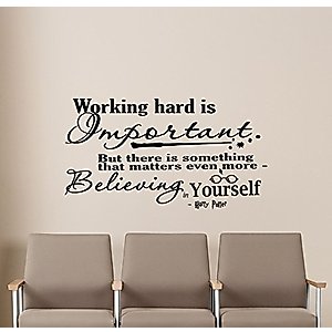 Working Hard Is Important But There Is Something That Matters Wall Decal Quote Lettering Movie Poster Stencil Vinyl Sticker Playroom Nursery Wall Art Baby Kids Room Wall Decor Removable Mural 13