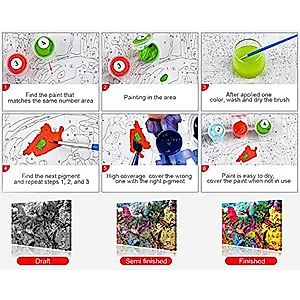 Paint by Number Birds, Natural Scenery Adults Painting by Numbers, Butterfly and Flowers DIY Paint by Number Kit for Adults Kids Students Beginner, Oil Painting Arts Wall Decoration 16X20 Inch