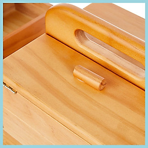 Hobby Gift Wooden Cantilever Sewing Crafting Hobby Storage Box, Wood, Assorted, 23.5 x 45 x 32 cm