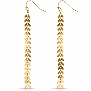 Humble Chic NY Gold Dangle Earring - Long Tassel Earrings for Women, Plated Base Metal, 3.5in Drop, Lightweight, Bridal Party