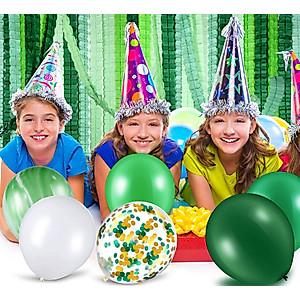 BEISHIDA 12PCS Four Leaf Clover Paper Garland 120ft Green Theme Party Streamer Tissue Flower Hanging Garland for Wedding Baby Shower Christmas Birthday St.Patrick's Party Decor