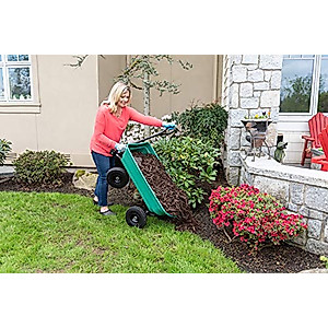 Garden Star 70275 Garden Wagon/Yard Cart with Flat Free Tires, 37" x 20" Poly Tray, 600lb capacity