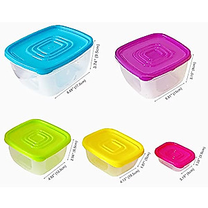 VOYISA Food Storage Container Storage Bowls Kitchen & Pantry Organization Meal Prep Container with Lids, BPA-Free, Freezer, Microwave and Dishwasher Safe (5 Sets Pack )