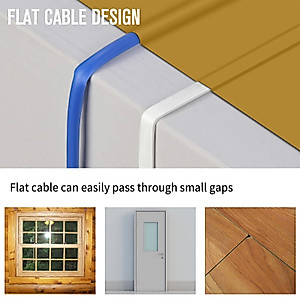 UYODM 2Pack 30FT Micro USB Extension Cable Compatible with WYZE Cam Pan V3, L-Shape 90 Degree Extension Charging Cable Power Your WYZE Cam Pan V3 Continuously - White