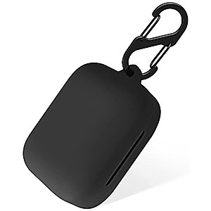 Geiomoo Silicone Case Compatible with OnePlus Buds Pro 2, Protective Cover with Carabiner (Black)