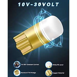 Keiurot House Number Light Bulb Address Bulb 193 Bulb Lighted Address Sign LED Replacement Bulb Kit 10-30Volt AC/DC, RV Landscape and Cabinet Lighting White, 2Pack