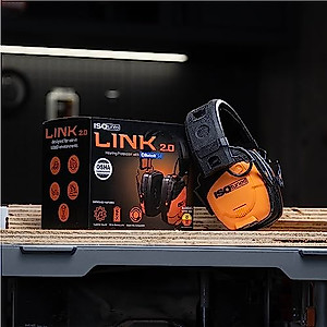 ISOtunes LINK 2.0 Bluetooth Earmuffs: Upgraded Wireless Hearing Protection with 50 Hour Battery Life and 25 dB Noise Reduction Rating