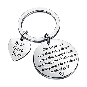 FOTAP Gaga Keychain Gaga Jewelry Best Gaga Ever Jewelry Gaga Gift Best Gaga Gift Gaga Appreciation Gift Grandma Jewelry (Gaga Keychain)