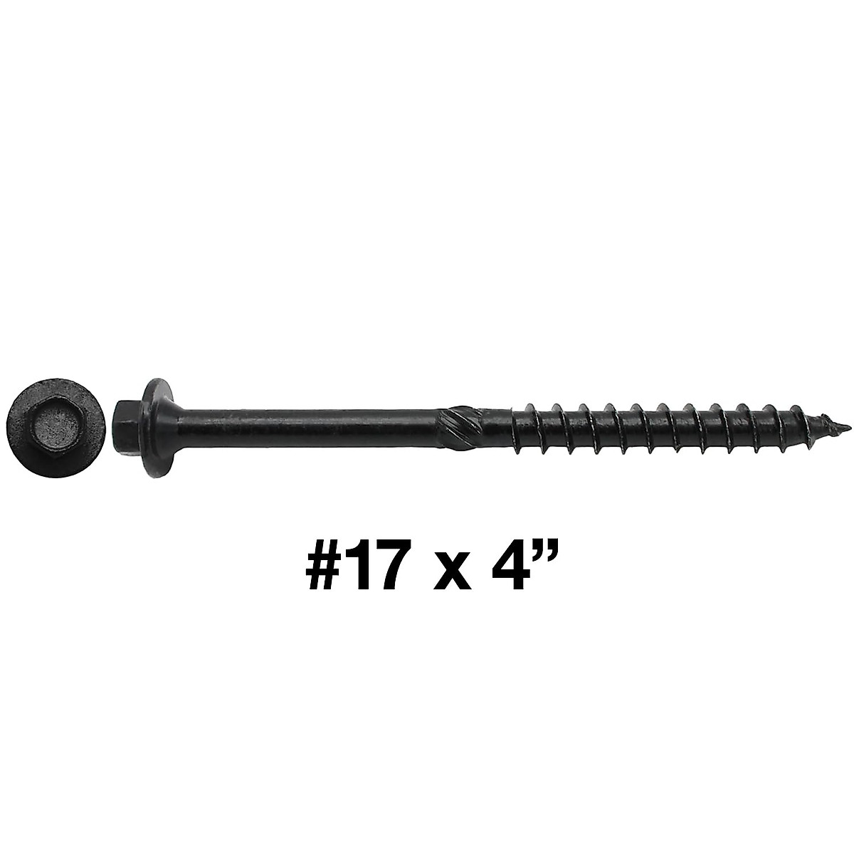 #17 X 4 Heavy Duty Structural Wood Screws - Exterior Coated Heavy Duty Wood Screws - Use for Fastening Ledger Boards, Large Timbers, Logs and More (50 Approx. Screw Count)