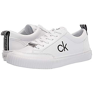 Calvin Klein Women's LARISS Sneaker, White 142, 7.5