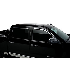 Putco Element Chrome Window Deflectors Fits Chevy Silverado/GMC Sierra 2014-2019 Crew Cab - Set of 4 - in Channel Install