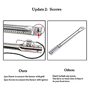 Hisencn Grill Replacement Parts for Charbroil 6 Burner 463230515, 463230514, g431-0300-w2a, G433-0016-W1, Grill Burner, Heat Plate Tent Shield, Adjustable Crossover Tubes, Ignitor Repair kit