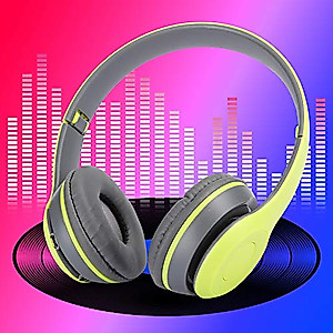 Bewinner1 Wireless Bluetooth Headset, Mobile Phones Computers Tablets Noise Reduction Headset with Memory Card Slot Over-Ear Headphones for Listening Music Watching Movie Playing Games(Green)