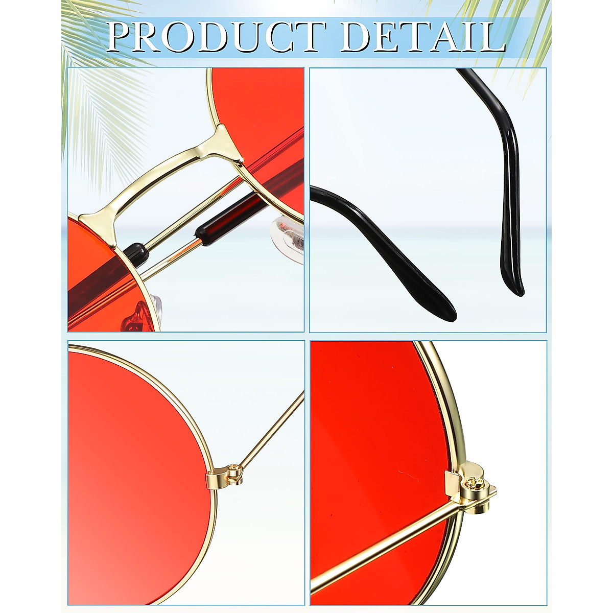 Weewooday 30 Pairs Round Hippie Sunglasses Retro Colored Hippie Glasses 60s 70s Trendy Sunglasses Metal Frame Circle Glasses Reflective Lens Sunglasses for Women Men, Multicolored