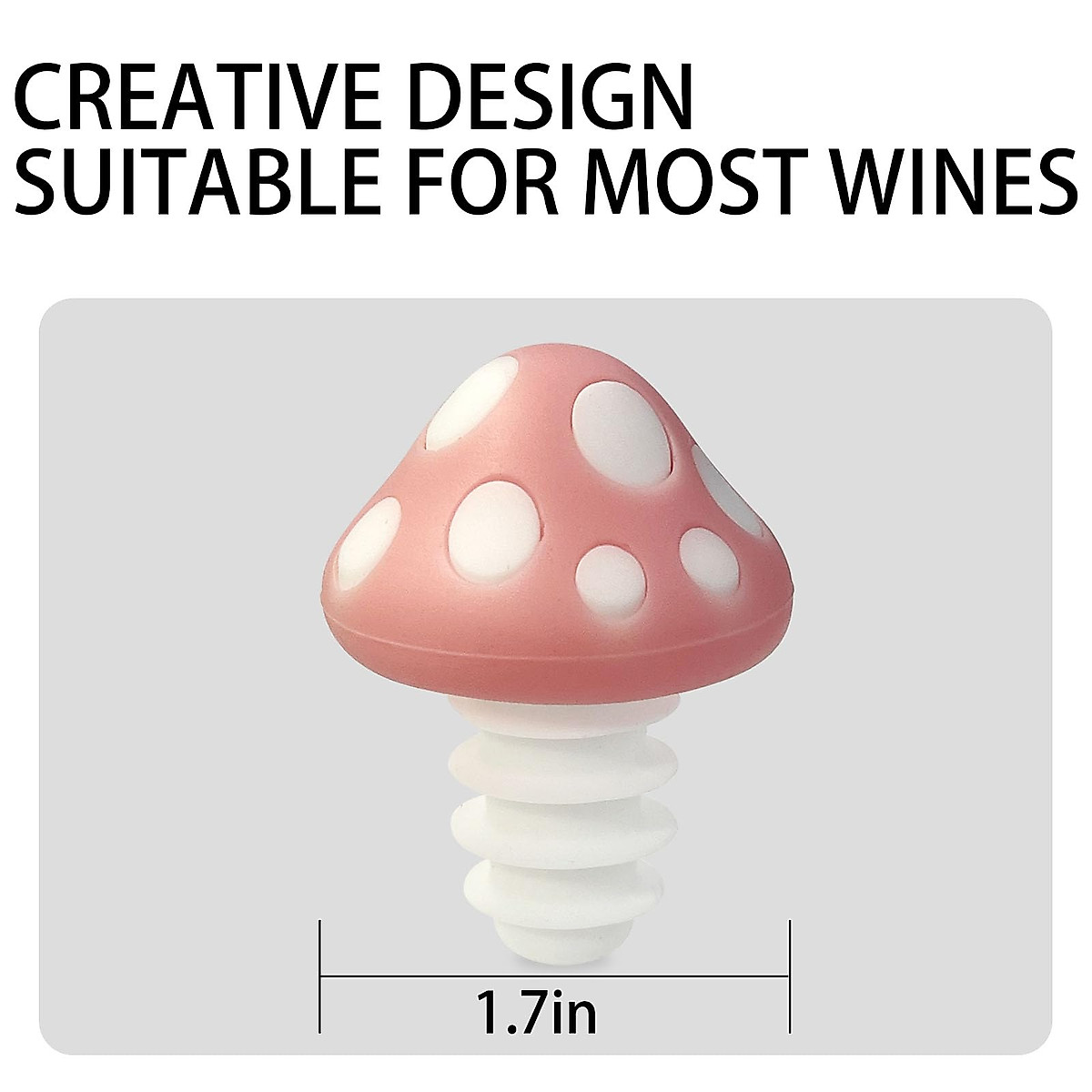 Pink Mushroom Wine Stoppers Mushroom-Shaped Bottle Plug Wine Bottle Stoppers Wine Accessories Kitchen Gadgets Kitchen Gift Set Creative Gifts Halloween Mushroom Decoration -2pcs Bottle Stoppers