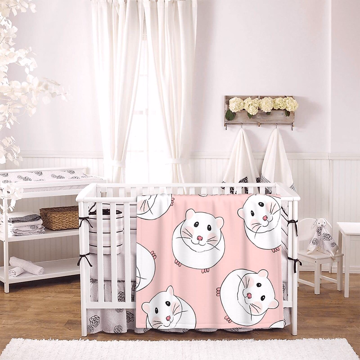 Baby Blanket for Boys Girls,Hamster Balls On Pink Super Soft Micro Fleece Plush Blankets Toddler Receiving Blanket for Crib Stroller Shower Gifts 30 x 40 Inch