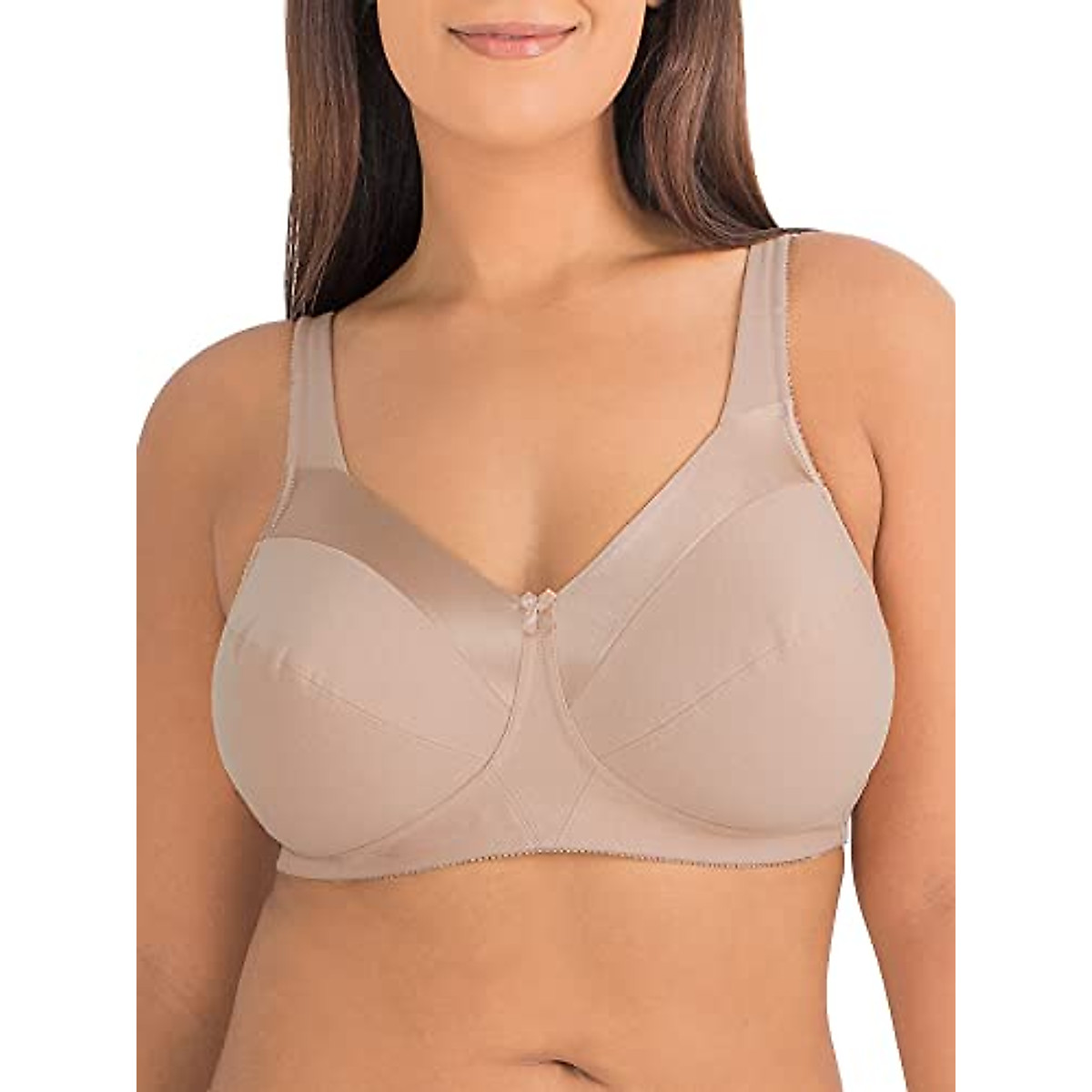 Fruit of the Loom womens Seamed Soft Cup Bras, Sand, 44D US