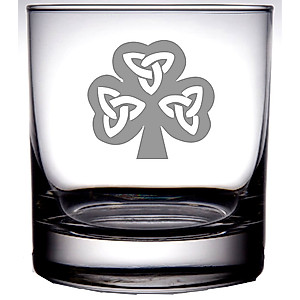 IE Laserware Irish Celtic Shamrock Whiskey Rocks | National flower of Ireland | Three lobes represent Holy Trinity, Land-Sea-Sky, Faith-Hope-Love