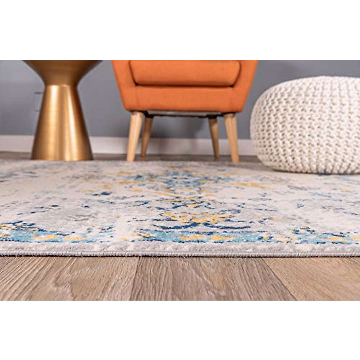 Rugshop Bohemian Distressed Design Area Rug 3'3" x 5' Blue
