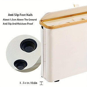 Toilet Paper Bin, Toilet Paper Bin for Bathroom - Toilet Paper Storage Bin with Lid, Toilet Paper Organizer Basket - Bamboo Storage Basket, Cloth Toilet Paper, Bathroom Accessories Holder(White)