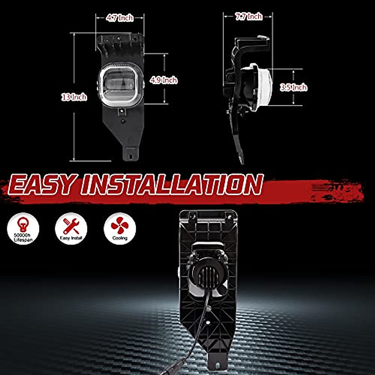 BUNKER INDUST LED Fog Lights for 2005 2006 2007 Ford F250 F350 F450 F550 SUPER DUTY, OEM Bumper Driving Fog Lamp Kit