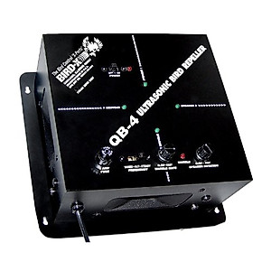 Bird-X Quadblaster QB4 Ultrasonic Bird Repeller, Covers 6,500 sq. ft.