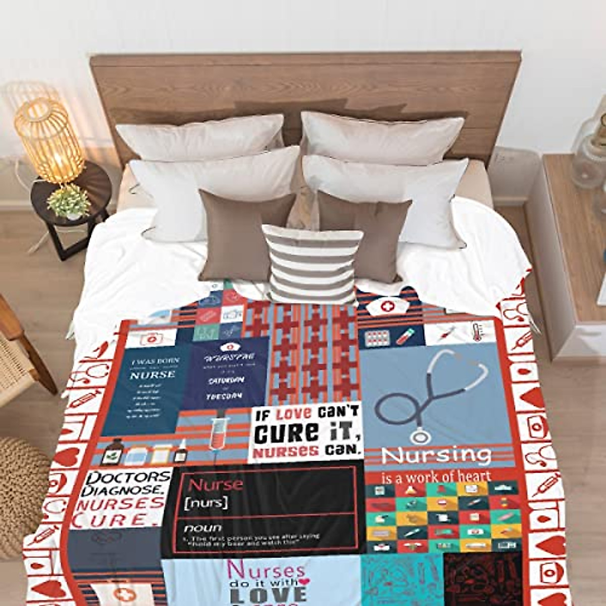 Homiehug Nurse Gifts for Nurses Women Blanket Soft Fluffy Lightweighted Cozy Fuzzy Throws for Couch Bed Sofa Home Decor Gift Kids Anniversary Friends 60"x80" for Adult/Queen