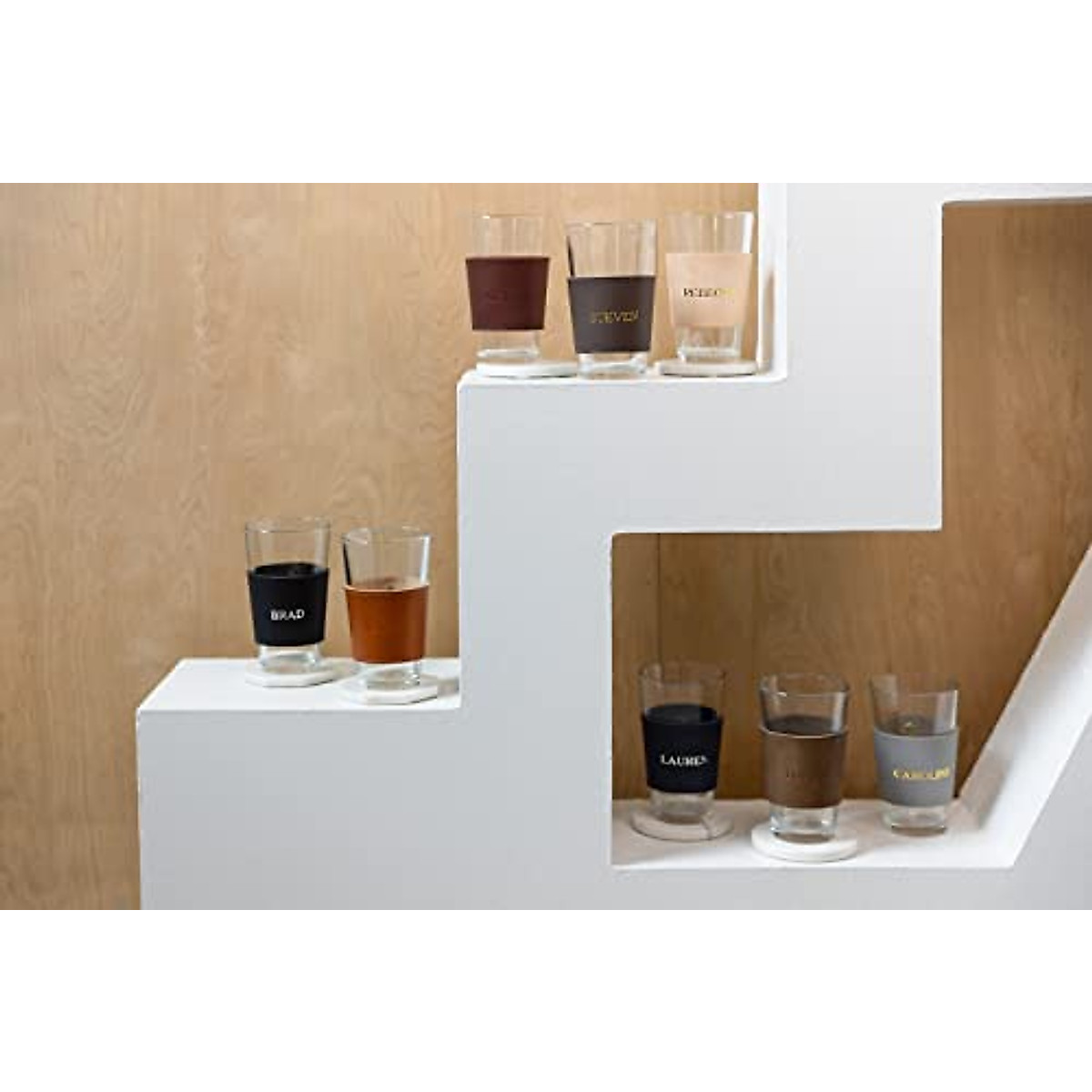 Custom Leather Pint Glass Sleeve. Monogrammed Wedding Gift.