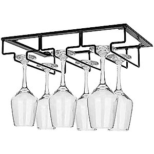 Household Wine Glass Rack, Wine Cabinet Goblet Rack, Wine Glass Rack, Wine Rack Hanging Rack (3 Rows 1 Pack)
