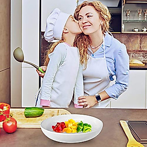 Melamine Pasta Bowls / Shallow Salad Bowls / Plastic Dinner Deep Plates (9 Inches,30 Oz,Set of 4,White) – Dishwasher Safe, Unbreakable, Reusable & BPA Free - Kids, Toddlers, Children, Adults & Elderly