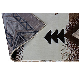 South West Native American Area Rug Design C318 Ivory (5 Feet X 7 Feet)