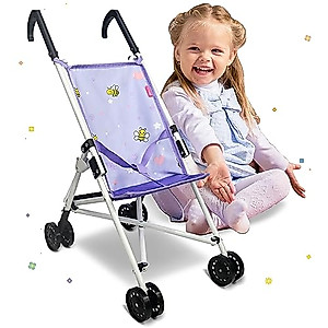 Anivia Baby Doll Collection Doll Stroller Heart Design Gifts for Toddlers and Girls Foldable Doll Stroller