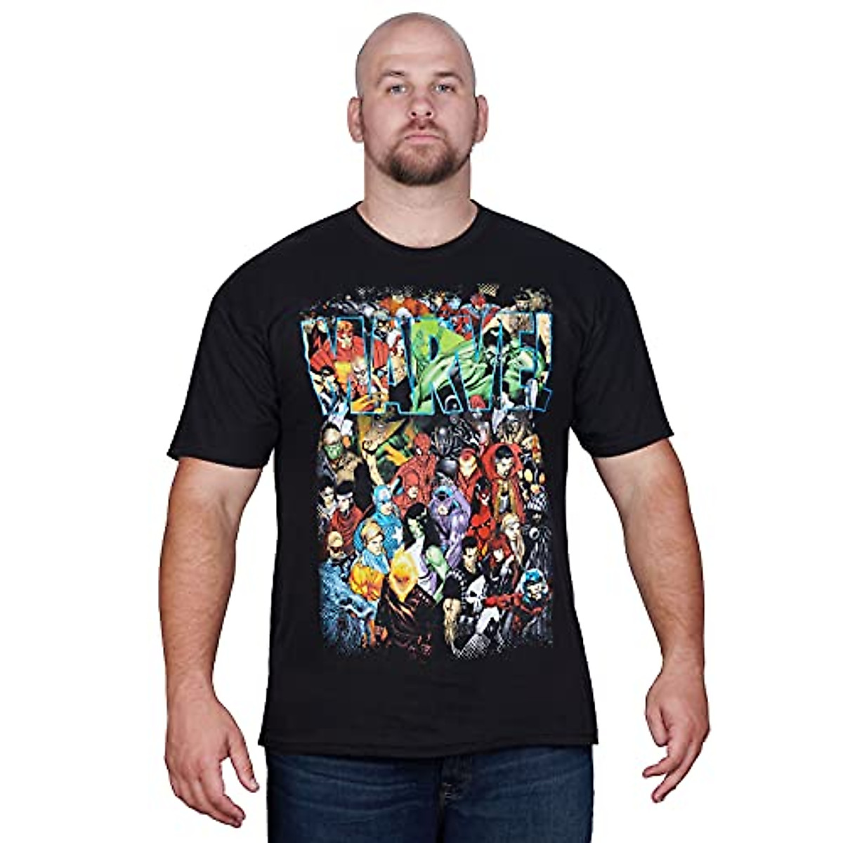 Marvel mens Marvel Team Ups Group Shot T-shirt novelty t shirts, Black, X-Large US