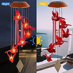 Cardinal Wind Chime Solar Garden Cardinal Gifts for Women Gift for Women Solar Cardinal Gift Memorial Wind Chimes Birthday Gifts for Grandma Solar Cardinal Garden Light Gift Women Gift