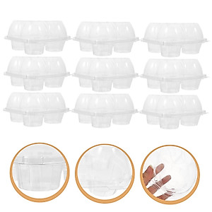 NOLITOY 20 Pcs Four Piece Cake Box Cupcake Holders Cupcake Storage Pastry Containers Cupcake Container Muffin Gifts Carriers Plastic Cupcake Carrier Tote Box Clamshell The Pet Food