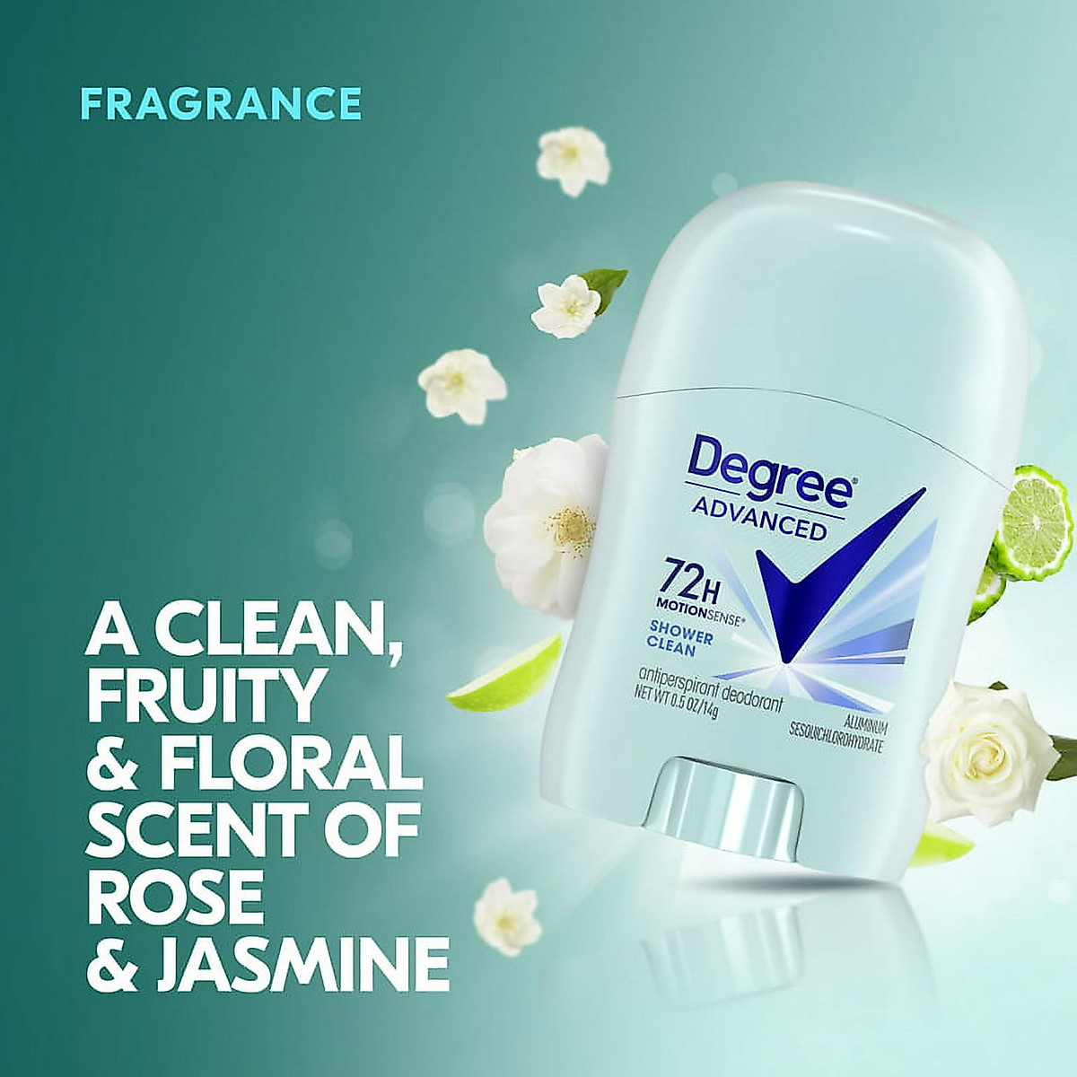 Degree 72H Motion Sense Protection Antiperspirant Deodorant Stick Shower Clean, 0.5 oz (Pack of 3)