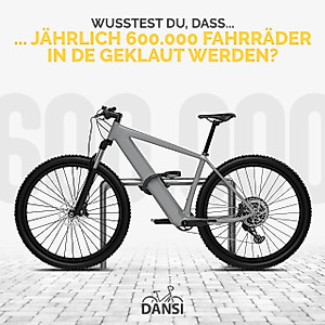 DANSI Bike Lock - Secure Anti-Theft Protection I Heavy-Duty Tank Design, Includes 2 Keys & Easy Lock Function, Bike Locks Heavy Duty Anti Theft, Bicycle Lock, Cable Lock, Bike Lock Cable, Chain Lock