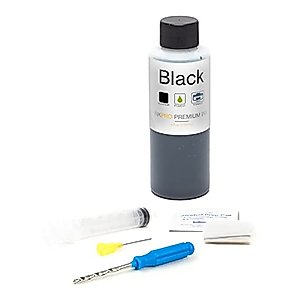 InkPro Premium Pigment Black Ink Refill Kit for Canon PG-245, PG-245XL Cartridges 4oz 118mL