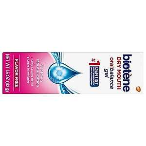 biotène Oral Balance Moisturizing Gel, Alcohol Free Gel and Dry Mouth Gel, Flavor Free, 1.5 Oz
