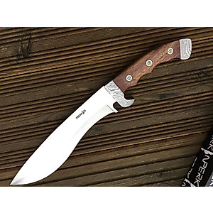 Perkin - Hunting Knife with Leather Sheath - D2 Steel Blade
