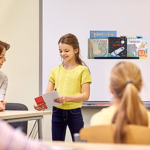 Magnetic Book Shelf - Black Magnetic Shelf for Whiteboard, Sleek Magnetic Shelves for Whiteboard Classroom Great Tool for Teacher Organization for Classroom Supports Up to 8lbs (4kg)