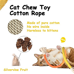 Pumwoy Cat Toys,Catnip Toys for Cats,Catnip Kittens Toys for Teething Cat,Chewing Toys with Catnip,Rope Toys for Practicing Cat Kicking(3-Pack)