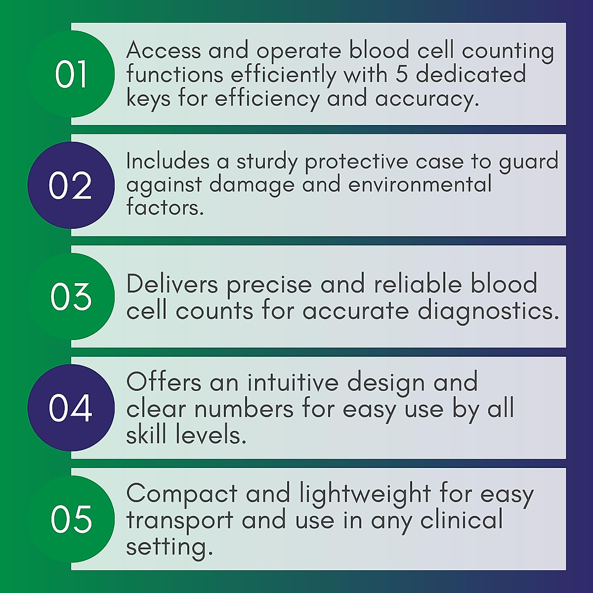 Blood Cell Counter 5 Key with Protective Case