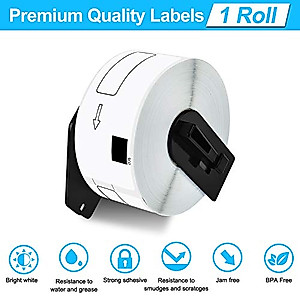 GREENCYCLE 1PK Compatible for Brother DK-1208 DK1208 Address Paper Label Roll 38mm (1-1/2) Inches 90mm to Brother Ptouch QL-1050 QL-500 QL-Series w/Frames