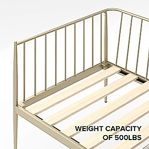 ZINUS Janelle Gold Metal Loveseat / Steel Framework with Upholstered Cushions / Easy Assembly