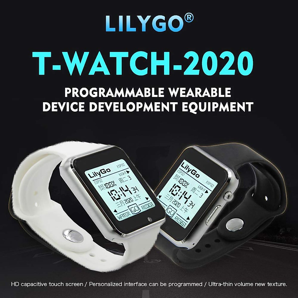 youyeetoo ESP32 T-Watch-2020 with 1.54 Inch Touch Display and programmable Wearable Environmental Interaction