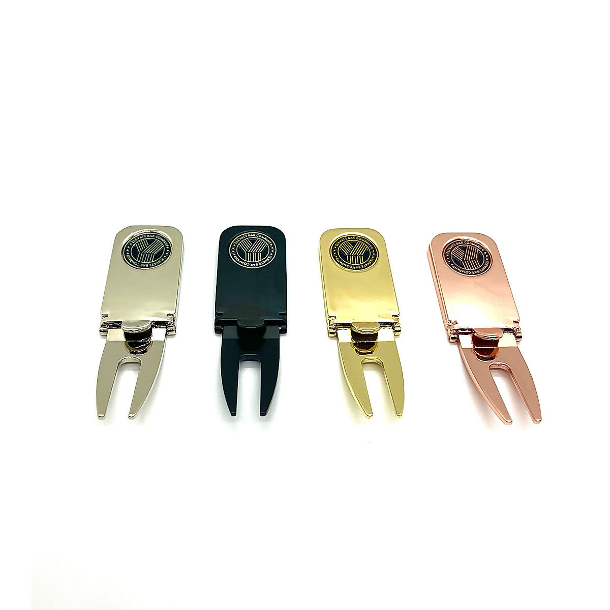 Elevate Bar Co. Multi-Use Magnetic Cigar Holder, Golf Divot & Marker Tool- Silver