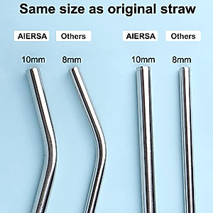 AIERSA 6 Pack Stainless Steel Replacement Straws Compatible Stanley 40oz Tumbler,Reusable Straw for Stanley Adventure Quencher Travel Tumbler, Straws with Cleaning Brush for Stanley Cup Accessories