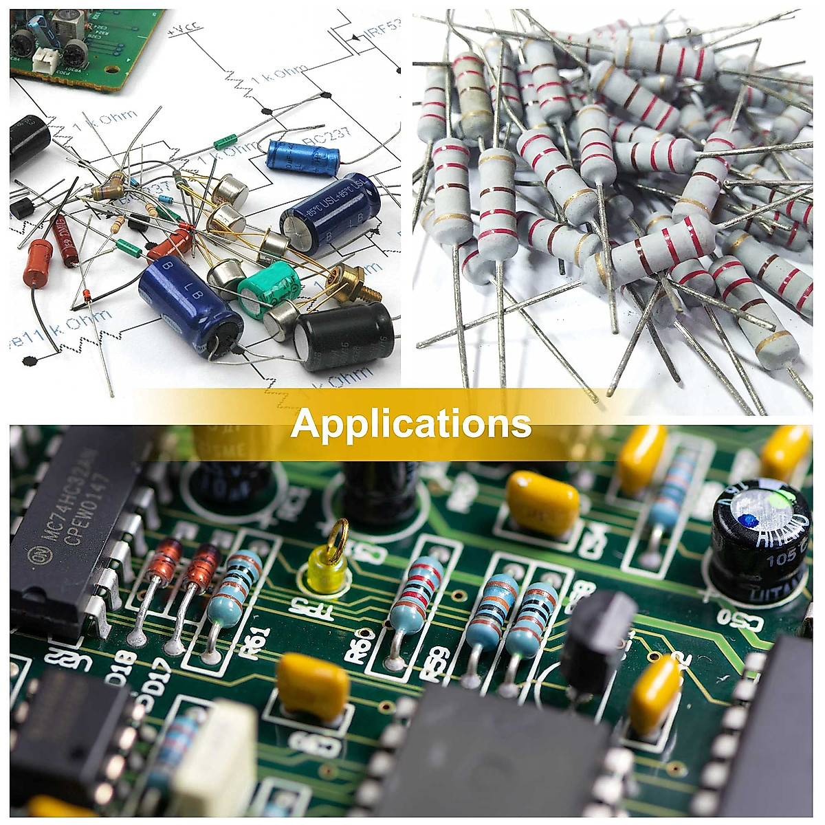 uxcell 100Pcs 10 Ohm Resistor, 1W 5% Tolerance Metal Oxide Film Resistors, Axial Lead, Flame Proof for DIY Electronic Projects and Experiments
