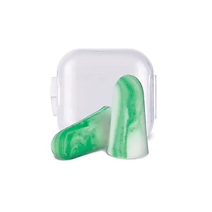Flents Protechs Reusable Work Ear Plugs, Ideal for Construction Offering Protection From Loud Environments, 8 Pairs with Travel Size Case, Easy Use Comfort Fit, NRR 33, Green, Made In The USA